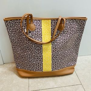 Jonathan Adler | Bags | Nwot Jonathan Adler Large Tote Brown Yellow ...